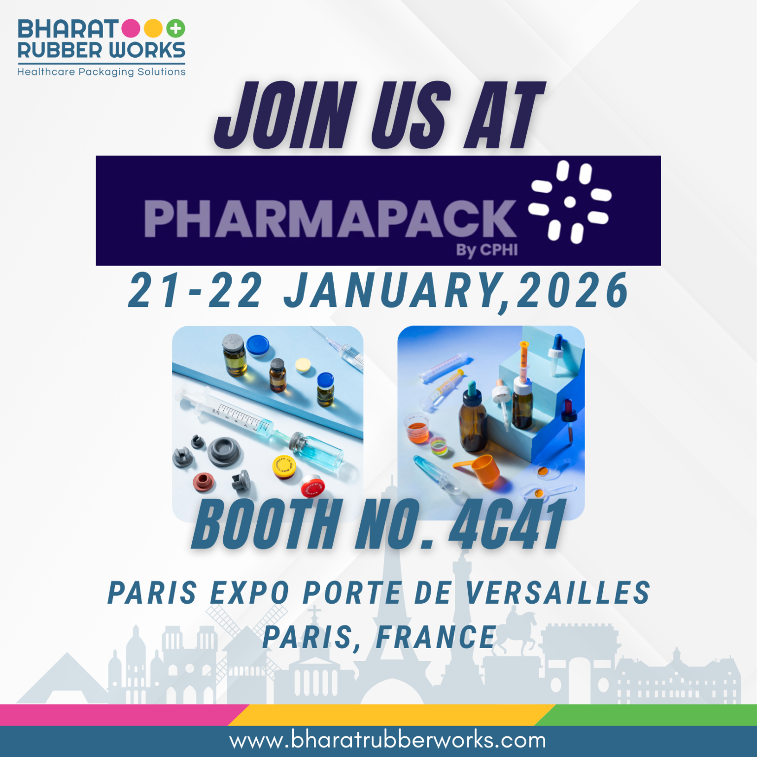 Pharmapack Paris 2026 | Bharat Rubber Works Booth 4C41